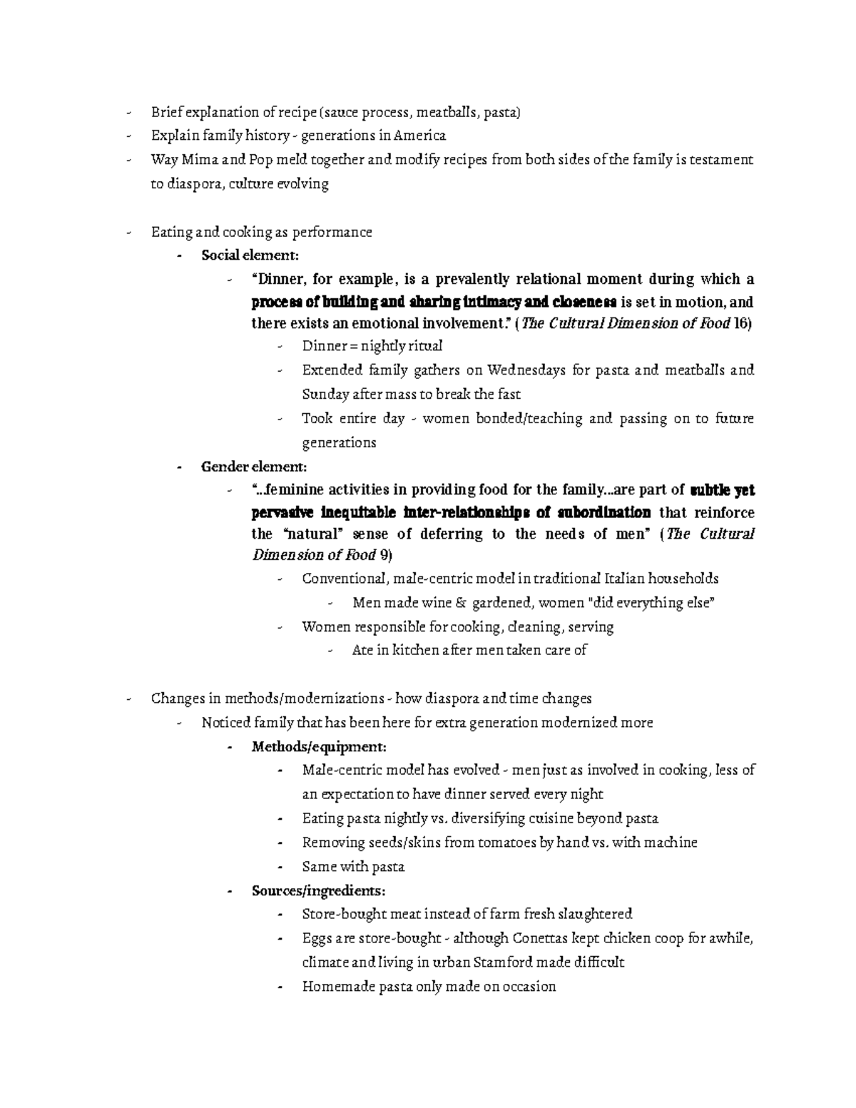 Paper Outline Detailed - Brief explanation of recipe (sauce process ...