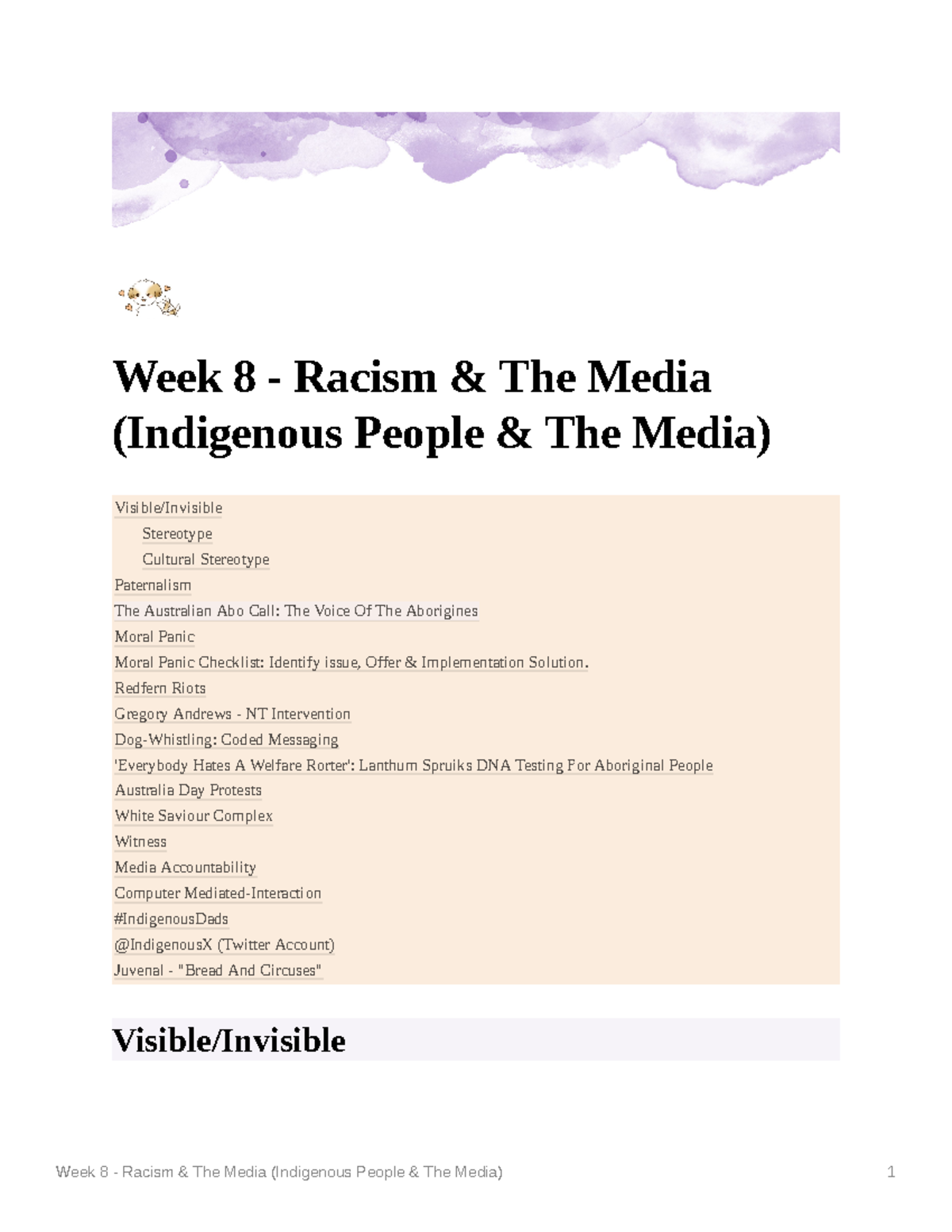 Week 8 - Racism The Media (Indigenous People The Media) - Week 8 ...