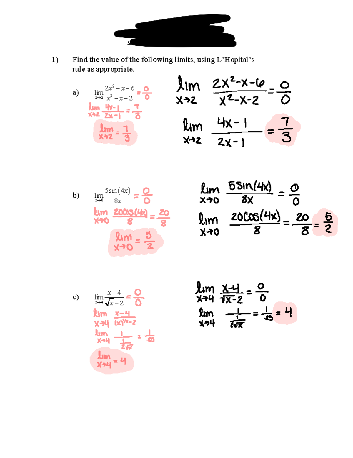 Test 11 Review - ball high school a. calculus bc exam #11 – misc review ...
