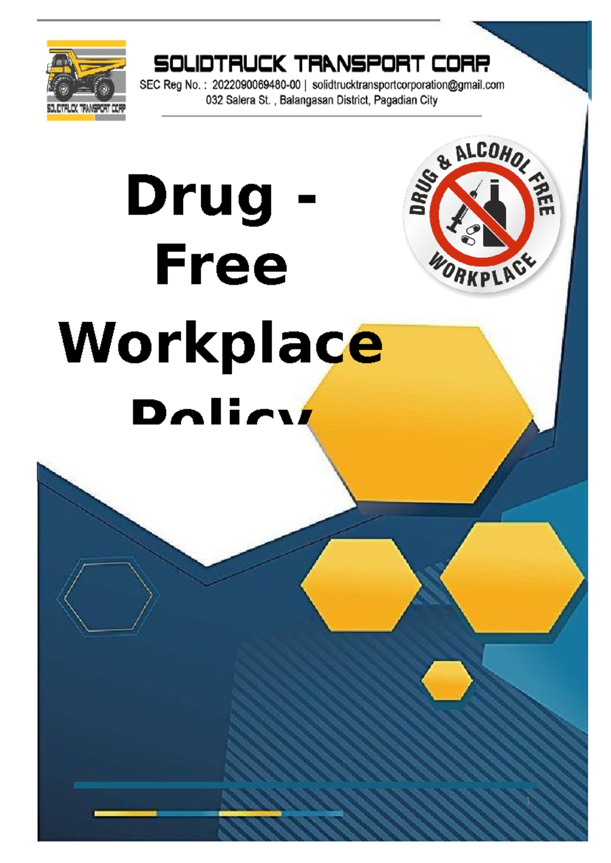 DRUG FREE Workplace Policy - SO - Drug - Free Workplace Policy DRUG ...