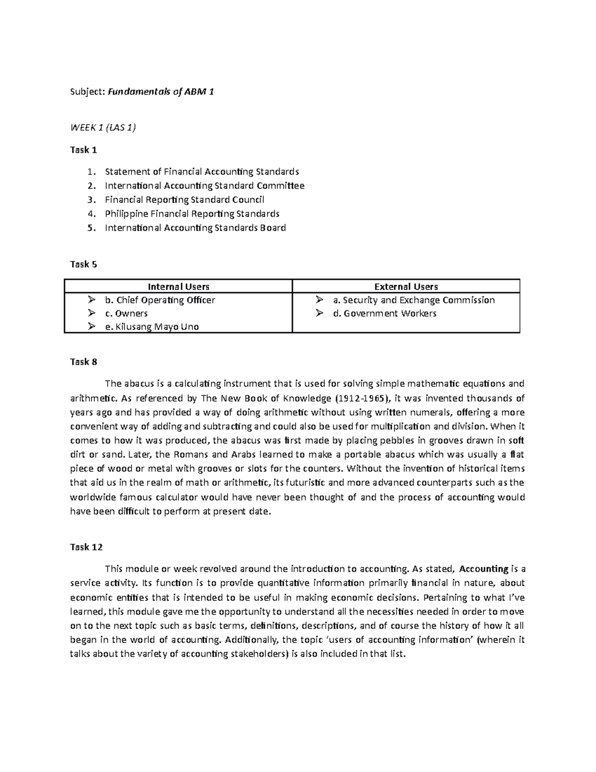 FABM 1 GZAS 1-2 - accounting definition basics - Subject: Fundamentals ...