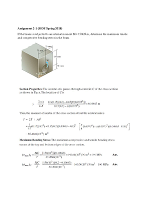 Mechanics of Solids Formula Sheet and Properties of Materials - Shear Average direct shear ...