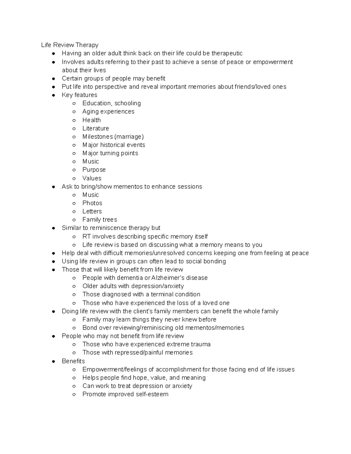 Using Life Review Therapy for Older Adults with Depression - Life Review Therapy Having an older ...