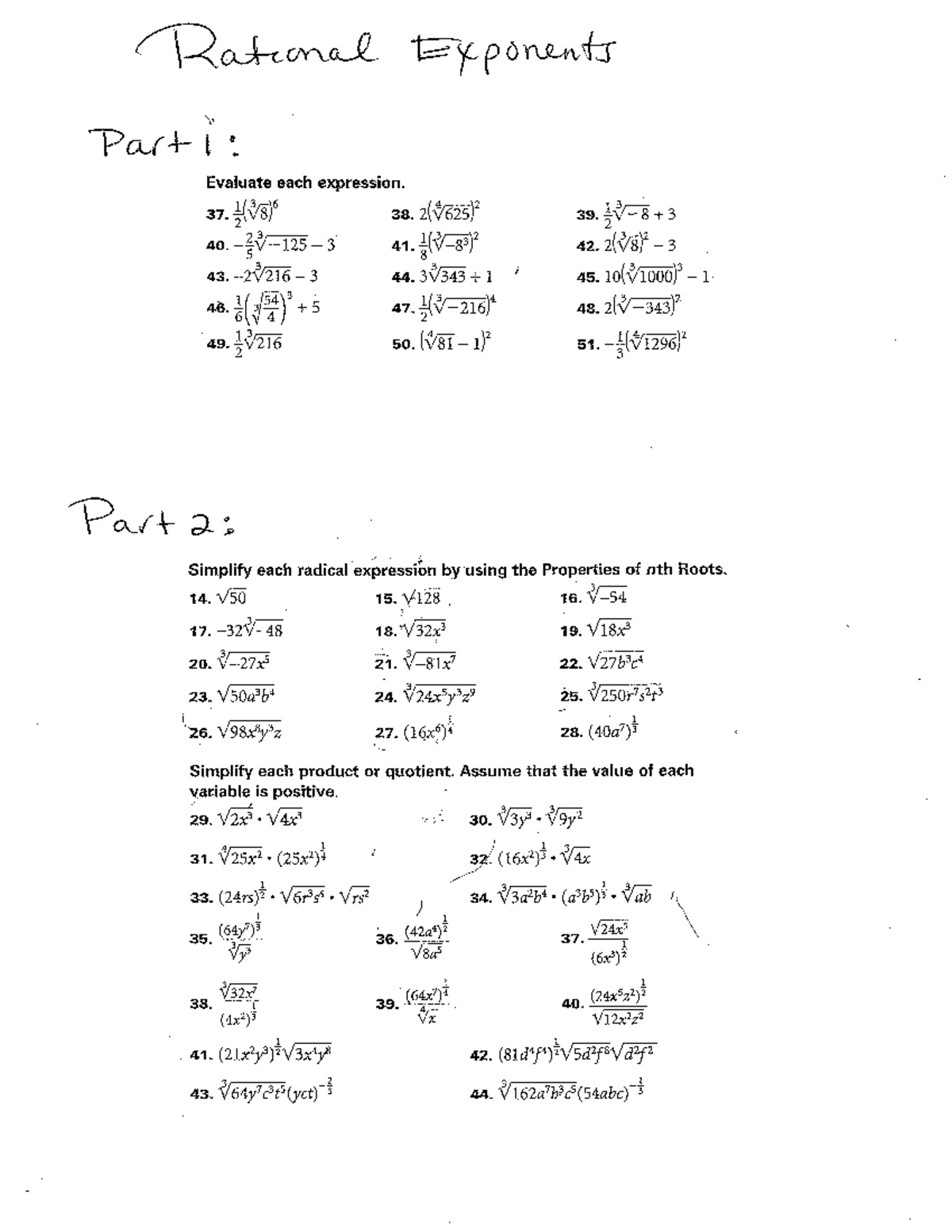 Rational Exponents - Yolo - Studocu