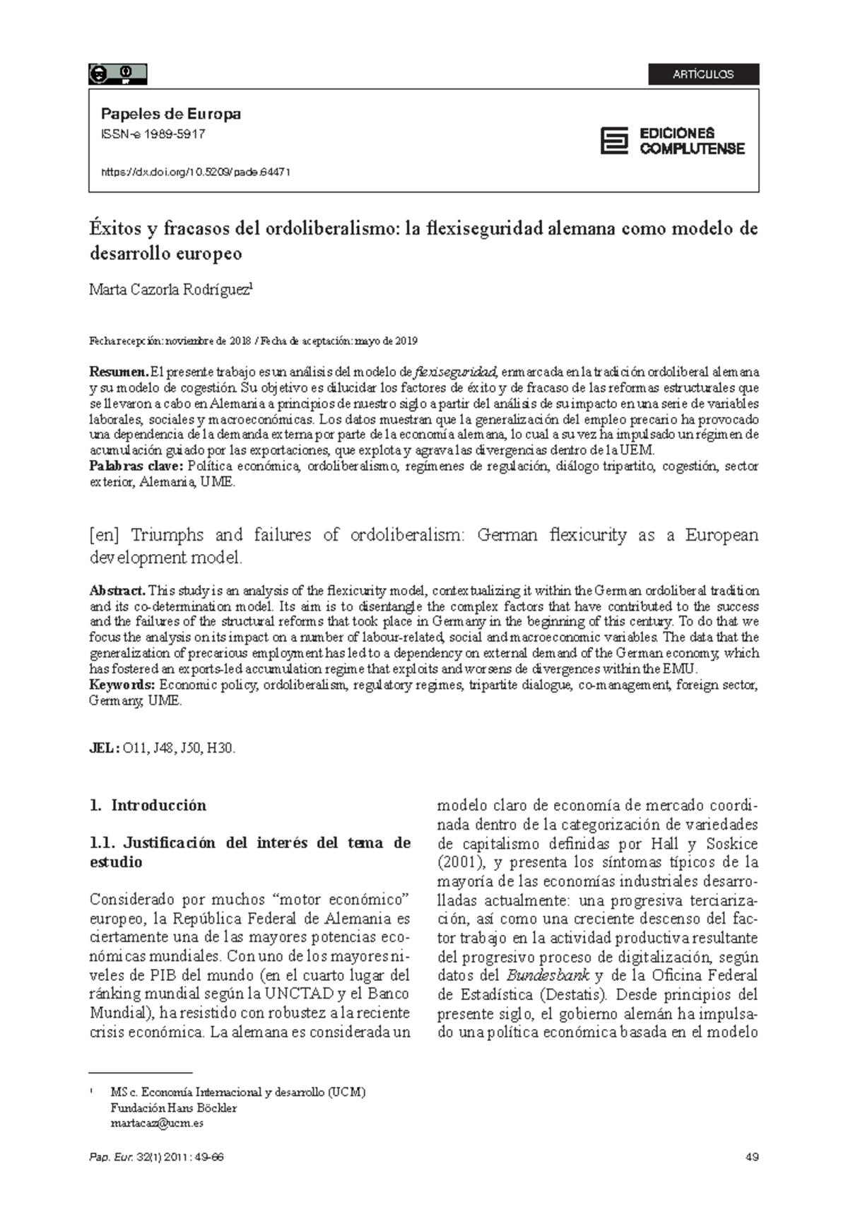 Éxitos y fracasos del ordoliberalismo la flexiseguridad alemana como ...