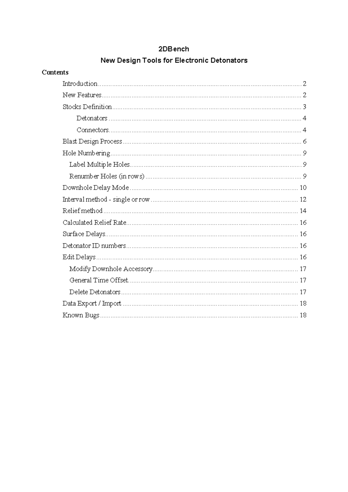 ED-help - JK SIMBLAST - 2DBench New Design Tools for Electronic Detonators Introduction Contents ...
