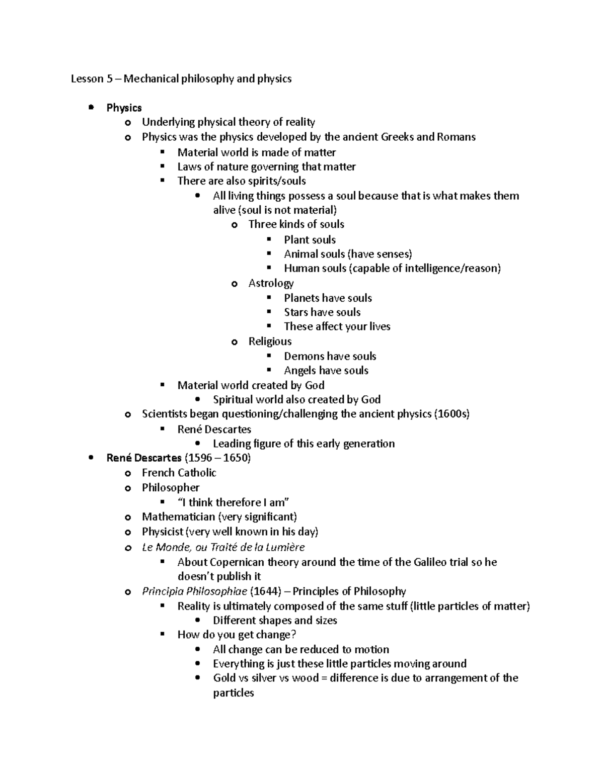 Lesson 4- Physics - Lesson 5 – Mechanical philosophy and physics ...