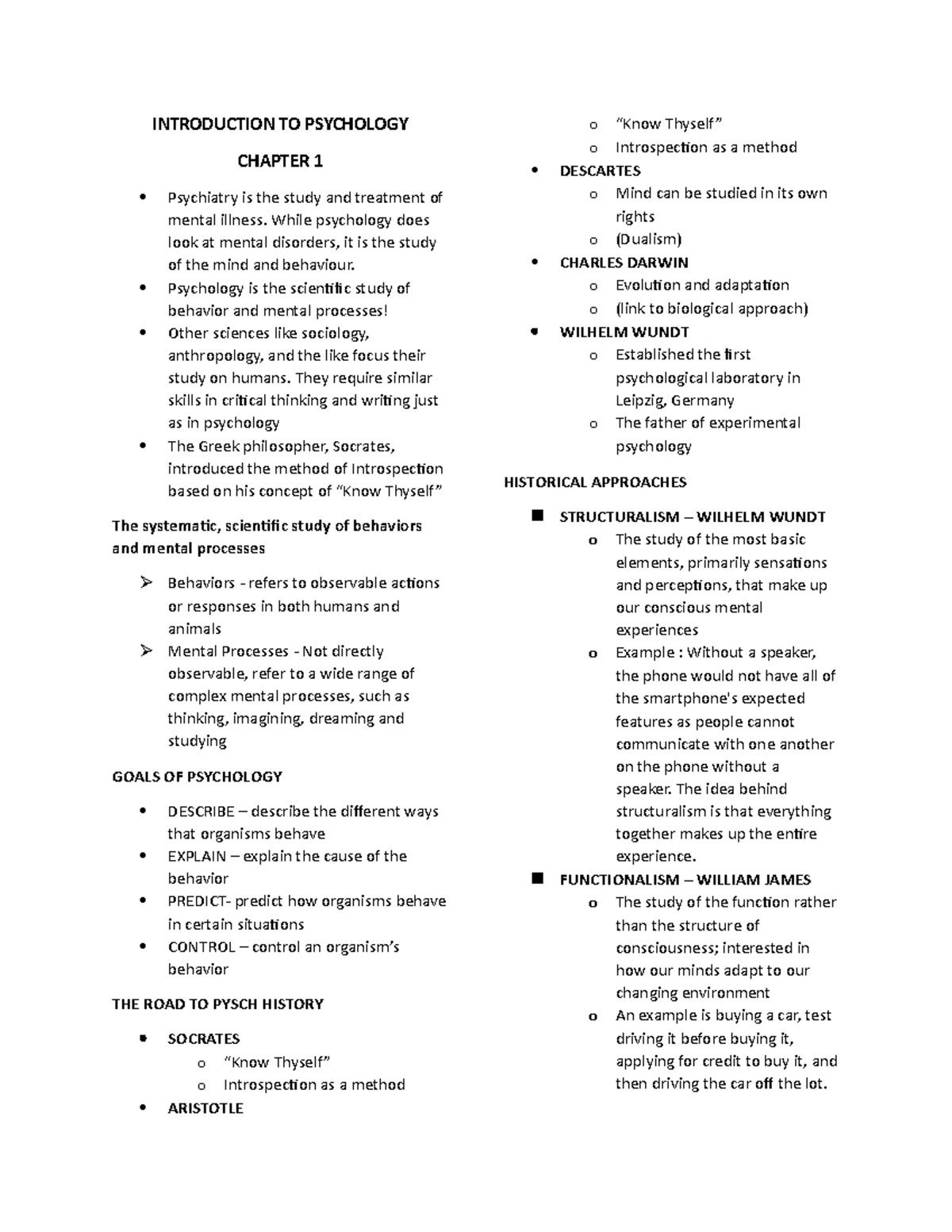 Introduction-TO- Psychology - INTRODUCTION TO PSYCHOLOGY CHAPTER 1 ...