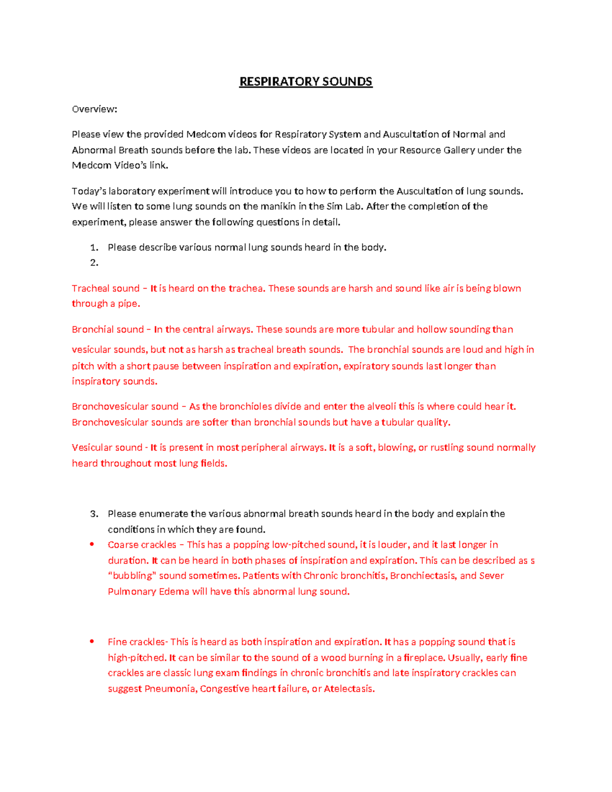 Respiratory System - These videos are located in your Resource Gallery ...