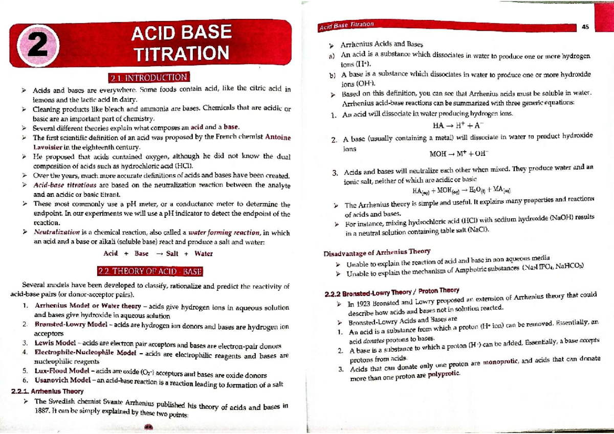 Acid Base Titration Pharmacognosy Pharmaceutical Theory Analysis I