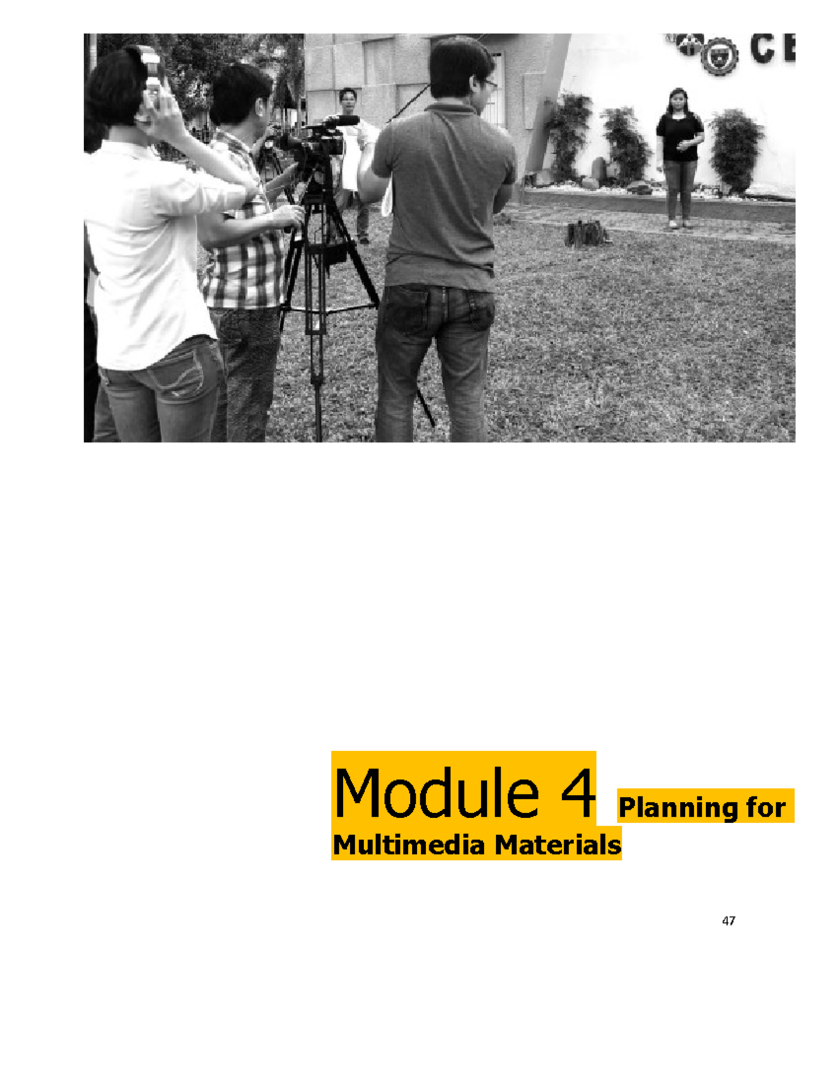 DC 3150 - 1st Semester, 2022 - 2023 Course Module - Module 4 - Module 4 Planning for Multimedia ...
