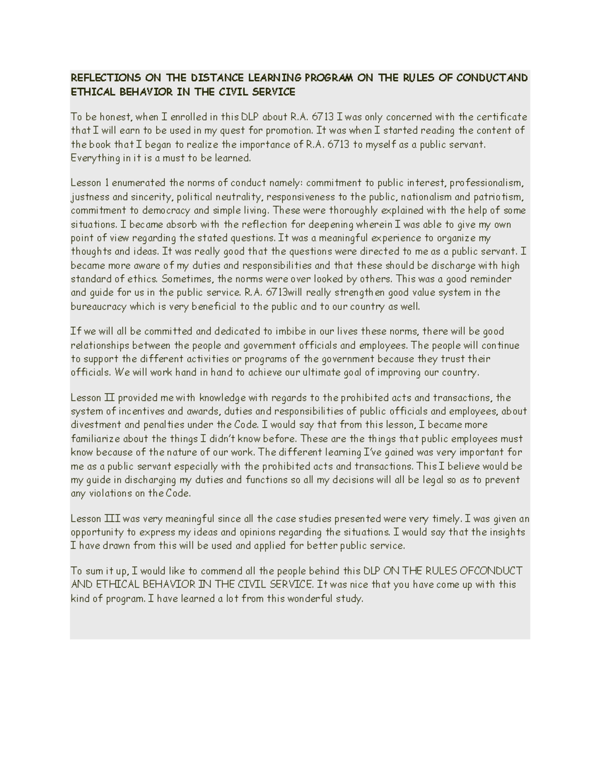 410048009-dae-docx - reflection paper on dlp - REFLECTIONS ON THE ...