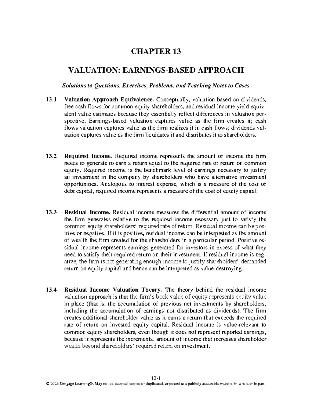 22176 ch13 p001-020 Final - 13- VALUATION: EARNINGS-BASED APPROACH ...