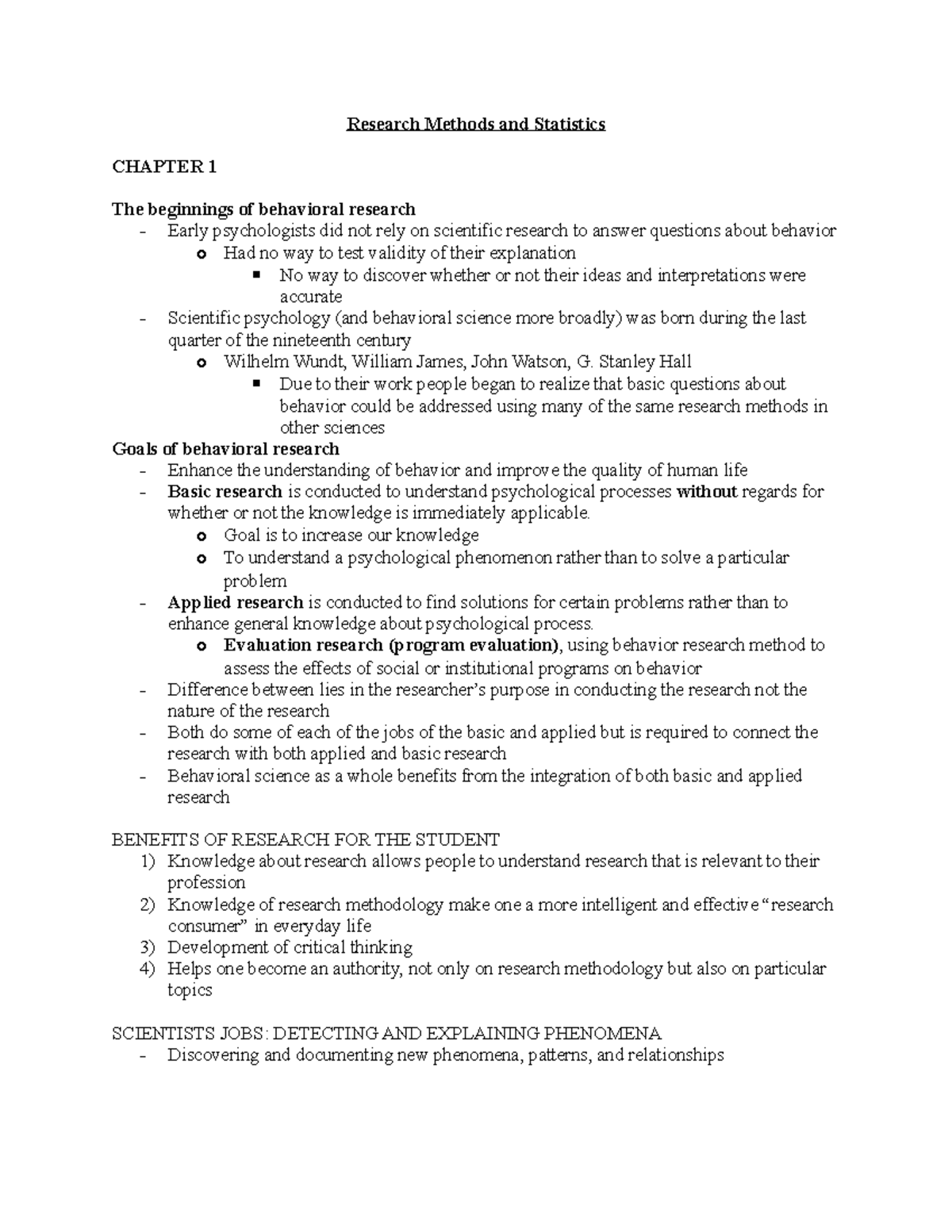 Research Methods and Statistics- PSYC211 - Research Methods and ...
