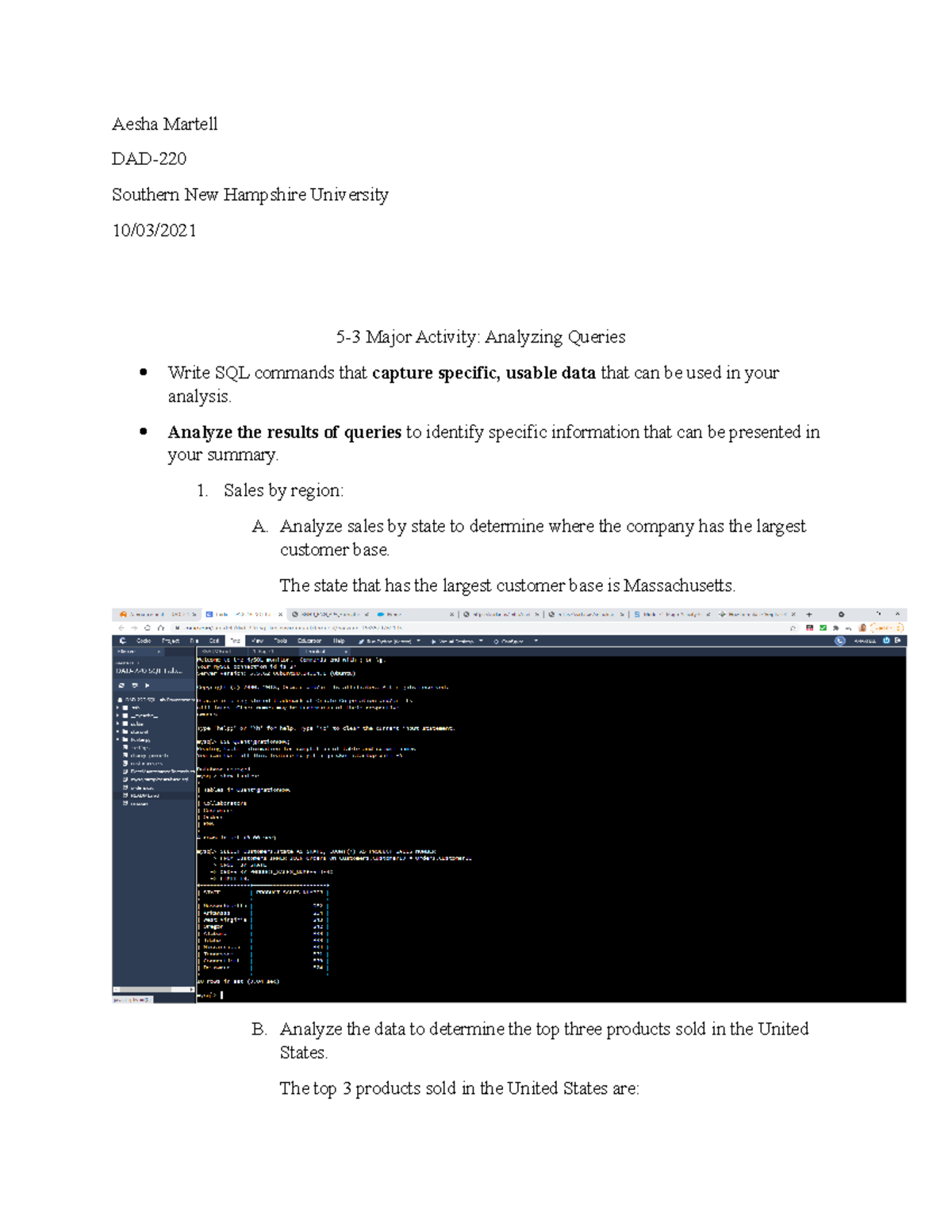 5-2 Major Activity - Aesha Martell DAD- Southern New Hampshire ...