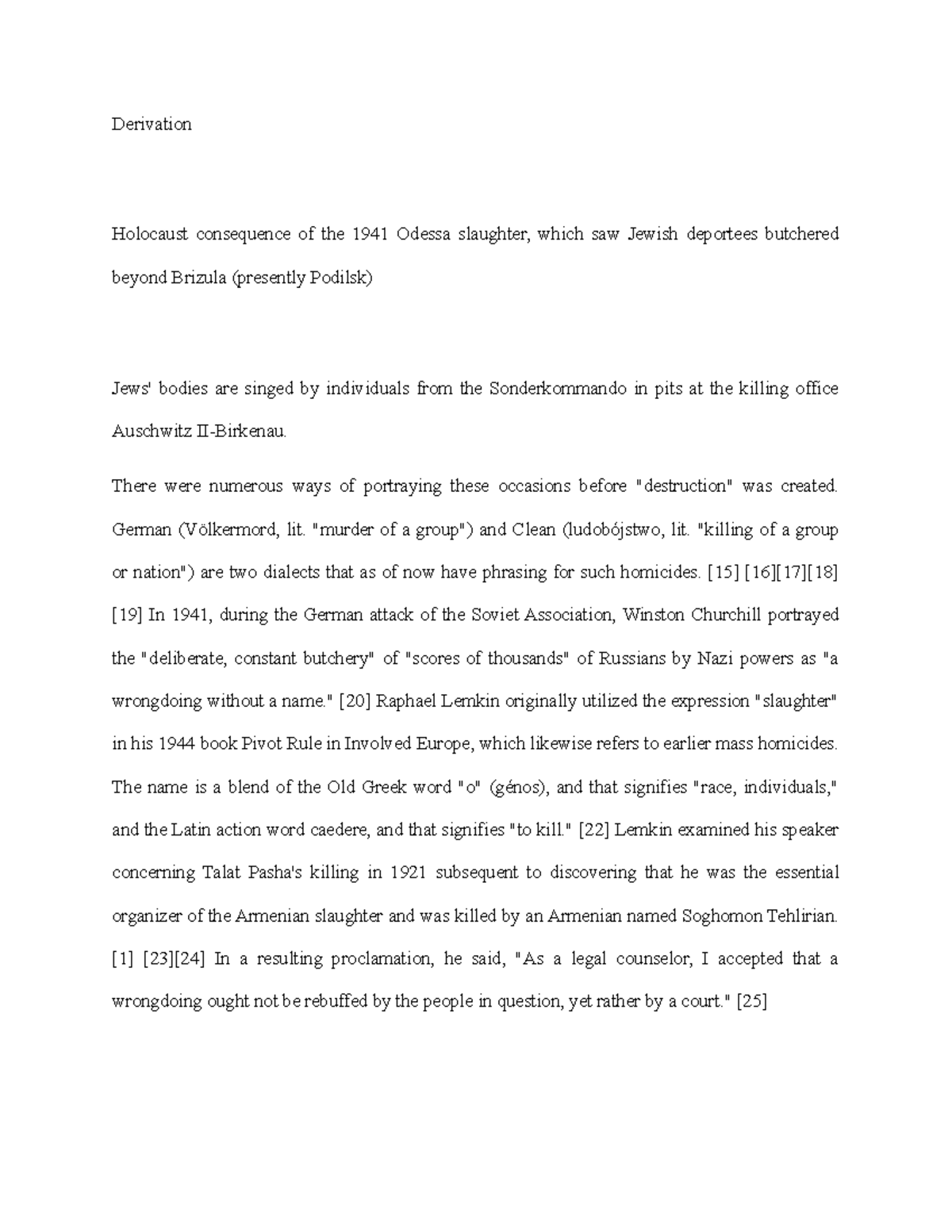 Derivation - additional information as possible, such as the name of ...