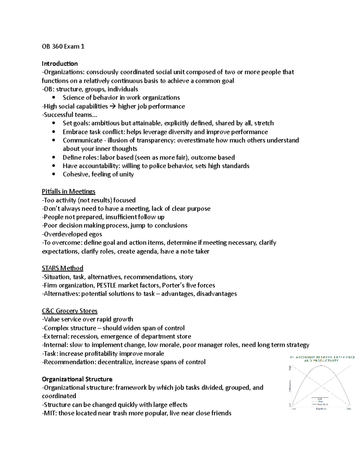 OB 360 Study Guide - OB 360 Exam 1 Introduction -Organizations ...