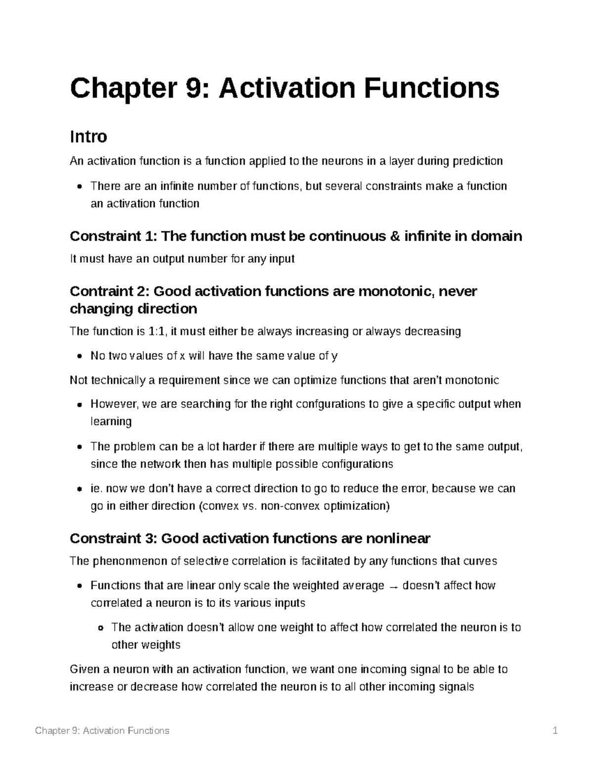 Activation Functions - Chapter 9: Activation Functions Intro An ...