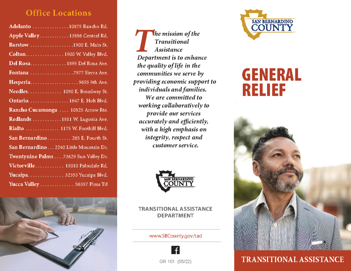 Gr000101 - TRANSITIONAL ASSISTANCE GENERAL RELIEF SBCounty/tad ...