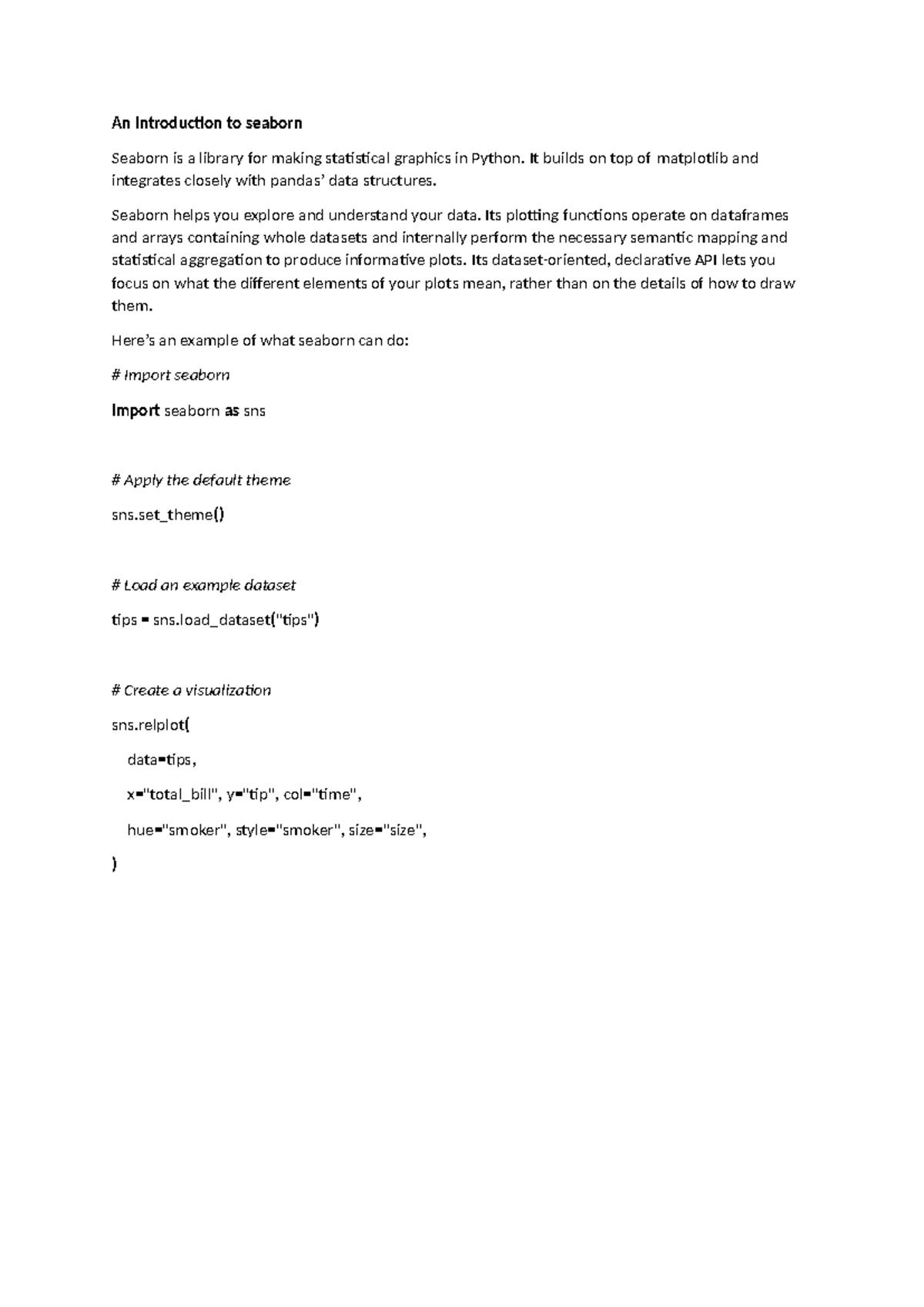 An introduction to seaborn - An introduction to seaborn Seaborn is a ...