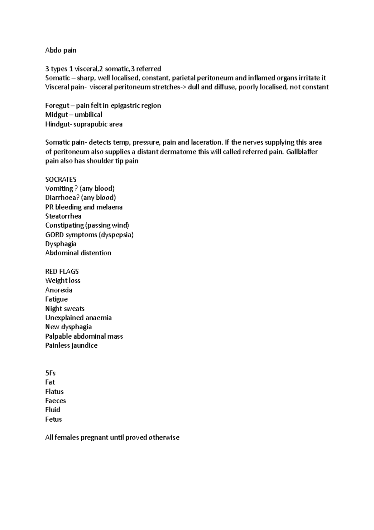 Abdo pain - Abdo pain - Abdo pain 3 types 1 visceral,2 somatic,3 ...