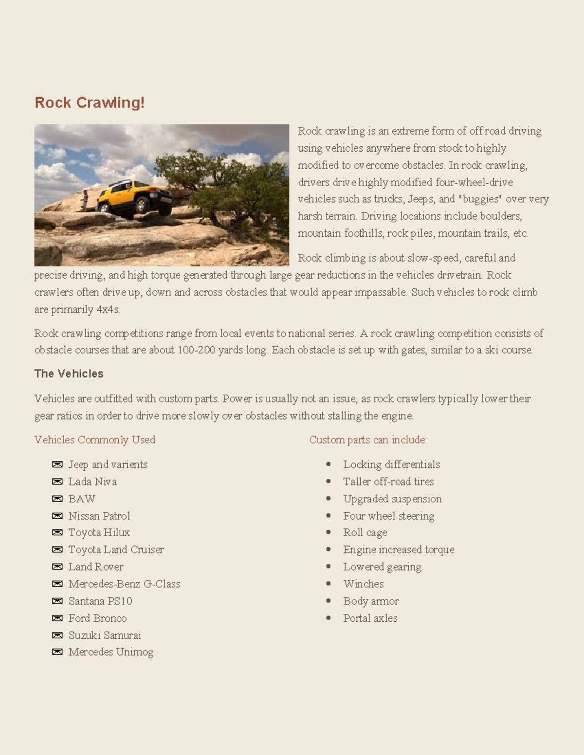 Rock Crawling - mos - Rock Crawling! Rock crawling is an extreme form ...