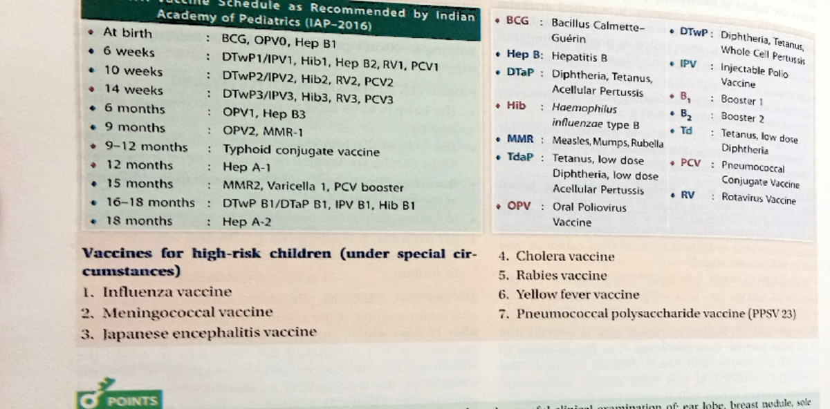 Child Immunization - It's from DC DUTTA'S of OBSTETRICS - Schedule as ...