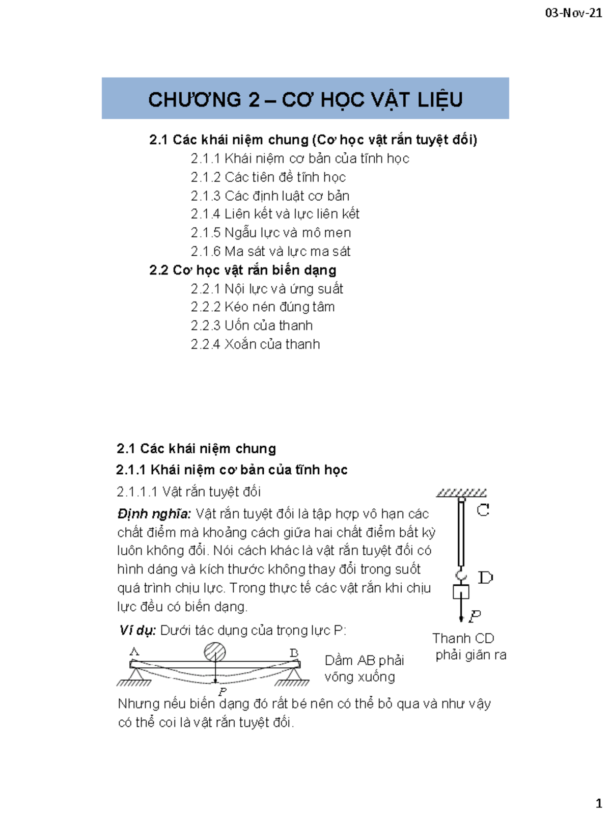 Chuong 2 - Co hoc vat lieu Nguyen Ngoc Mai - CH ̄¡NG 2 – C¡ HoC Vã T LI ëU 2 Ccckhci niëm chung ...
