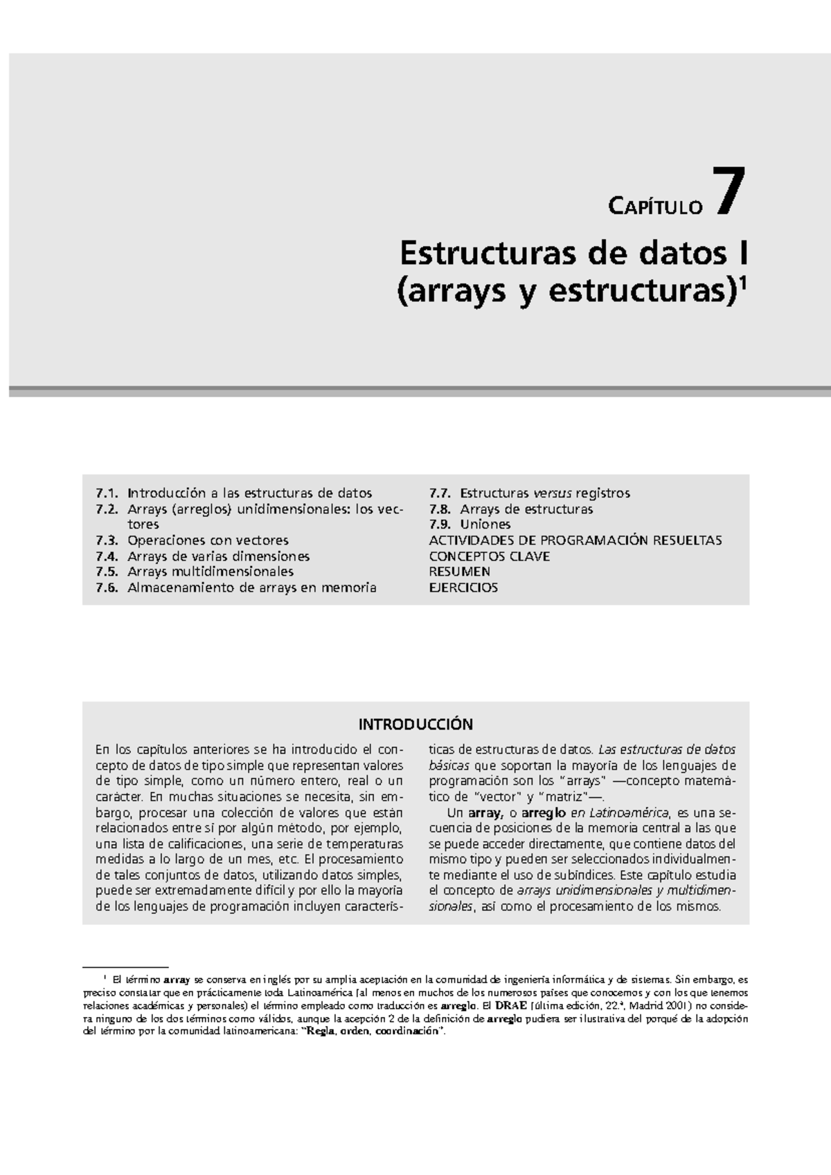 1. arreglos - CAPÍTULO 7 Estructuras de datos I (arrays y estructuras ...