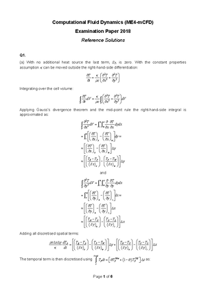 CFD 2022 Exam Solutions - Computational Fluid Dynamics (ME4-mCFD ...