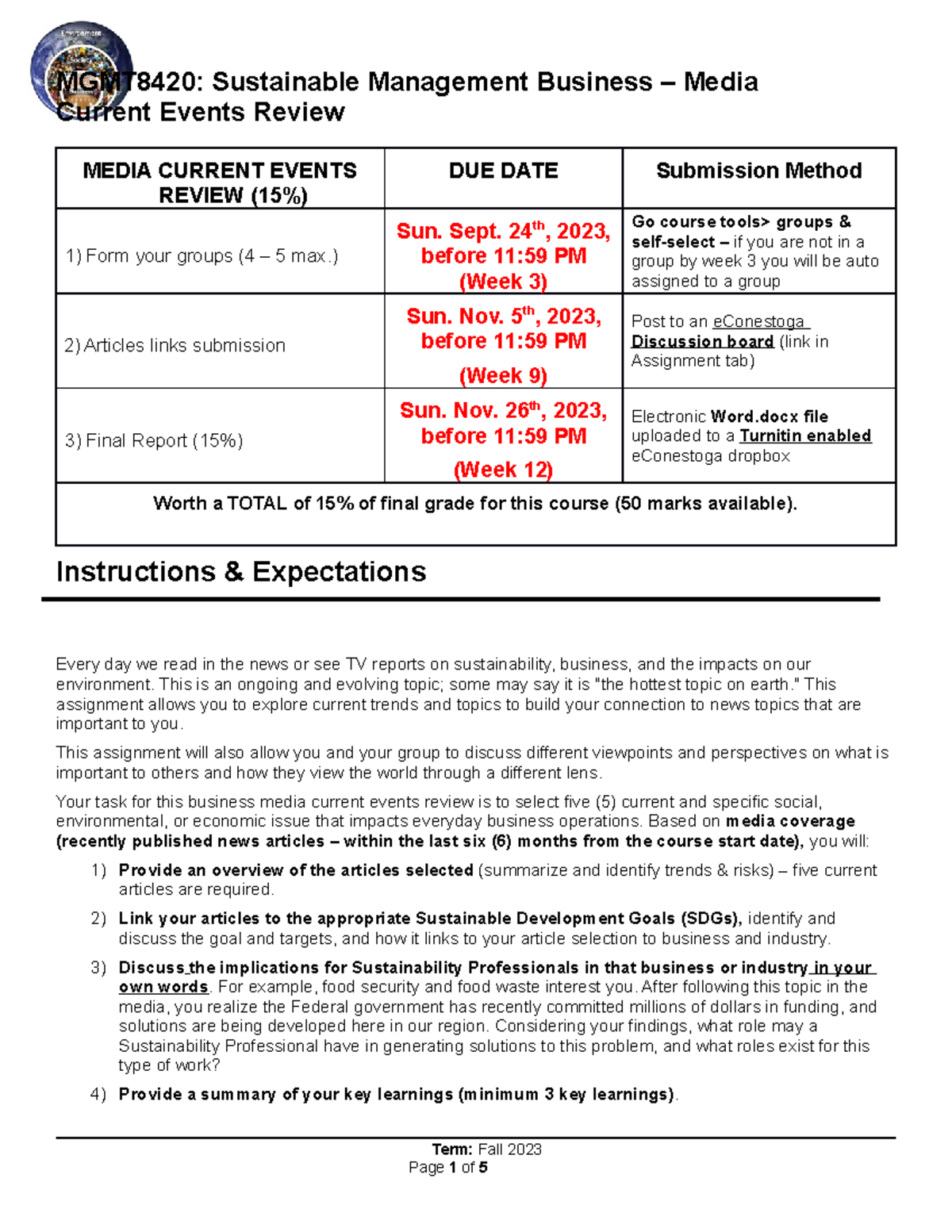 Course Business Media Current Events Article Review - Current Events ...