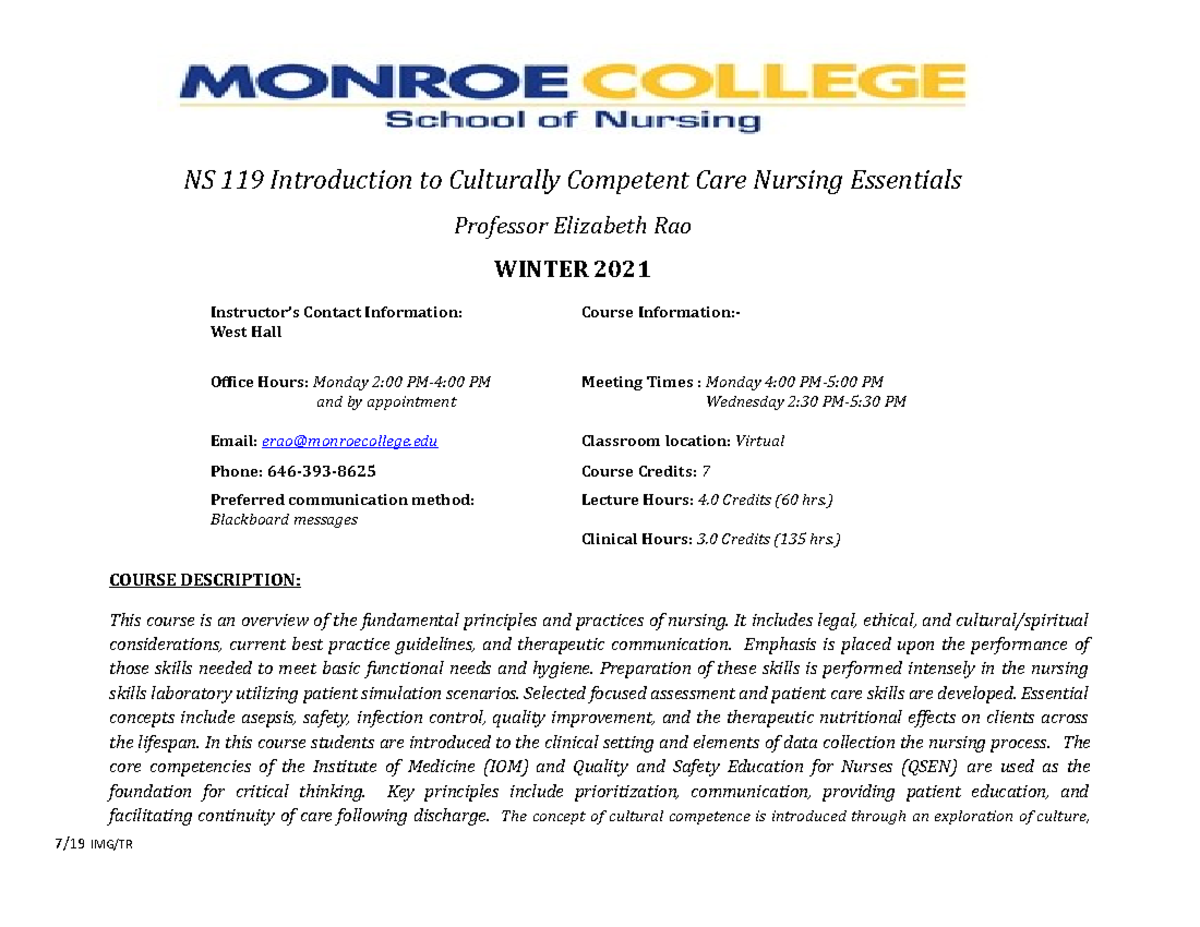 NS 119 syllabus - PSY 1000 - NYU London - Studocu