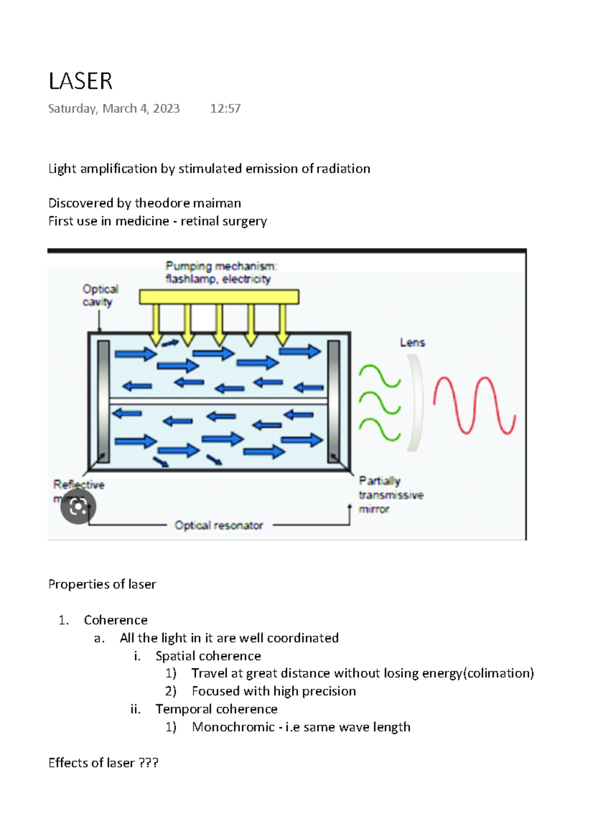 Laser - Light amplification by stimulated emission of radiation ...