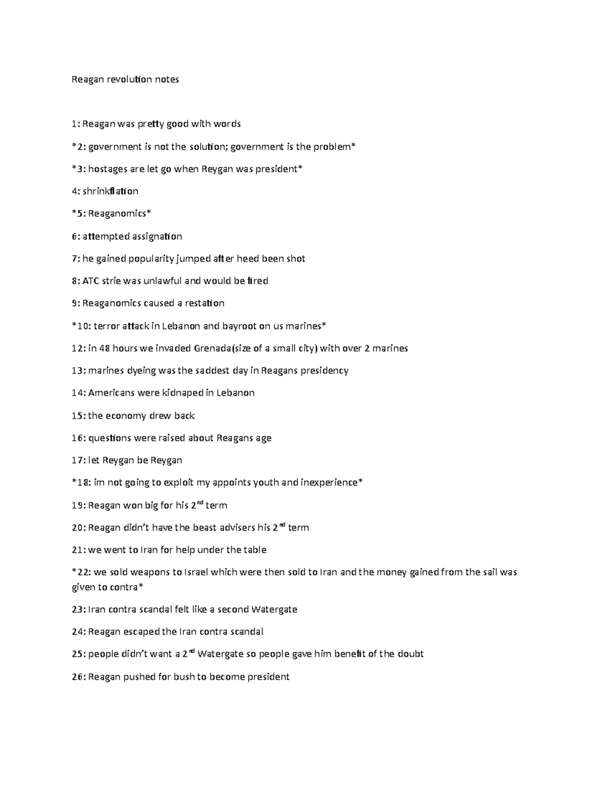 Document 86 - idk - Reagan revolution notes 1: Reagan was pretty good ...