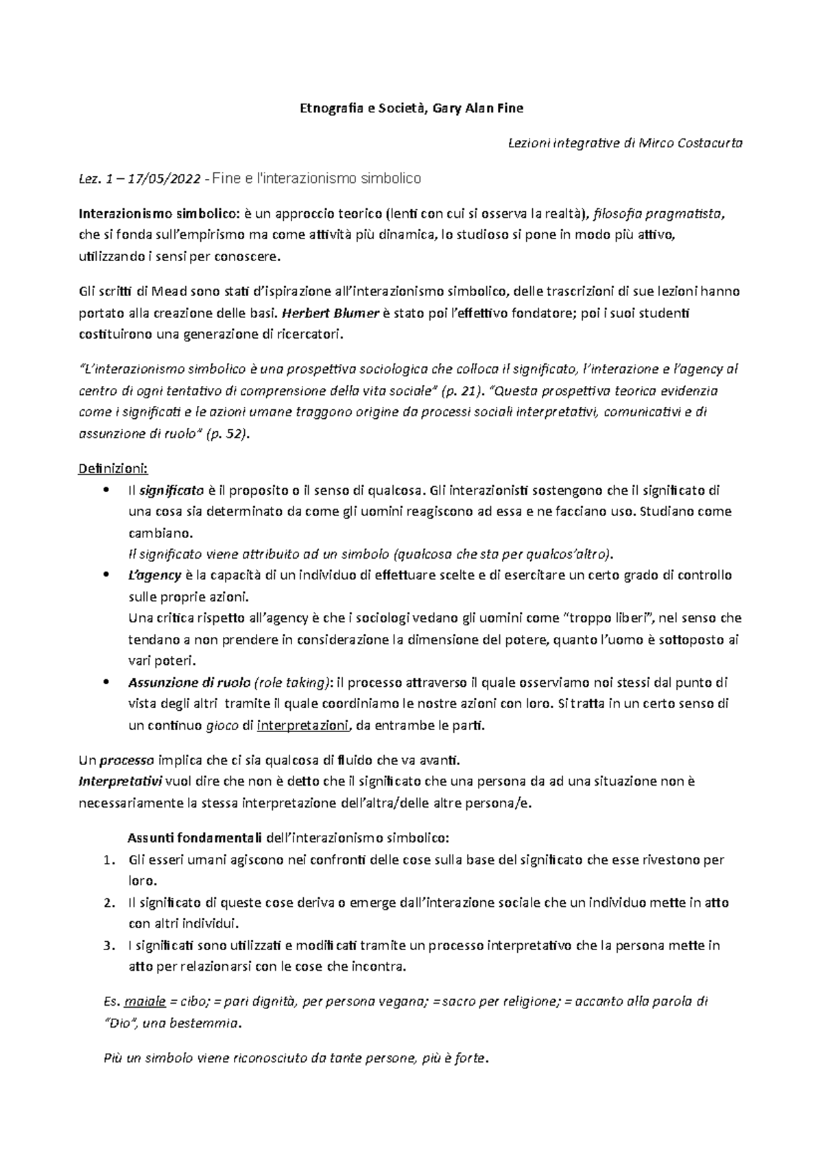 Gary Alan Fine - appunti - Etnografia e Società, Gary Alan Fine Lezioni ...