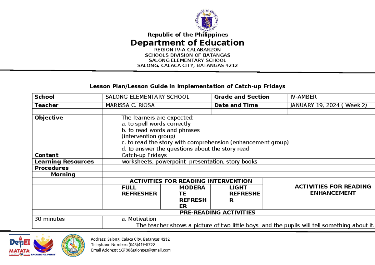 Lesson- Guide-ON- Catch-UP- Fridays Grade 4 - Department of Education ...