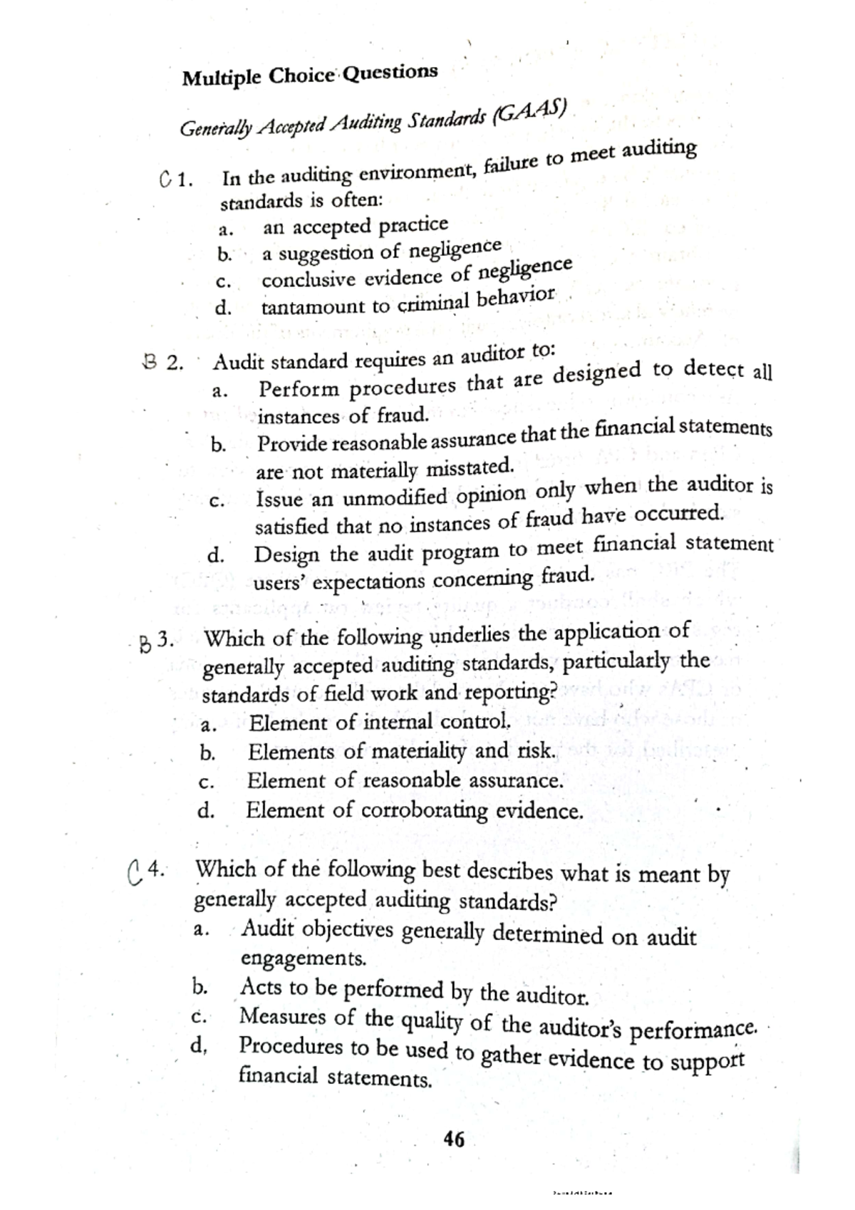 Aud Theo-Multiple-Choice - BSA - Studocu