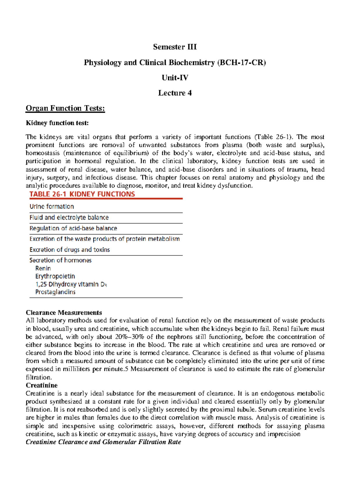 P4 - OHH - Semester III Physiology and Clinical Biochemistry (BCH-17-CR ...