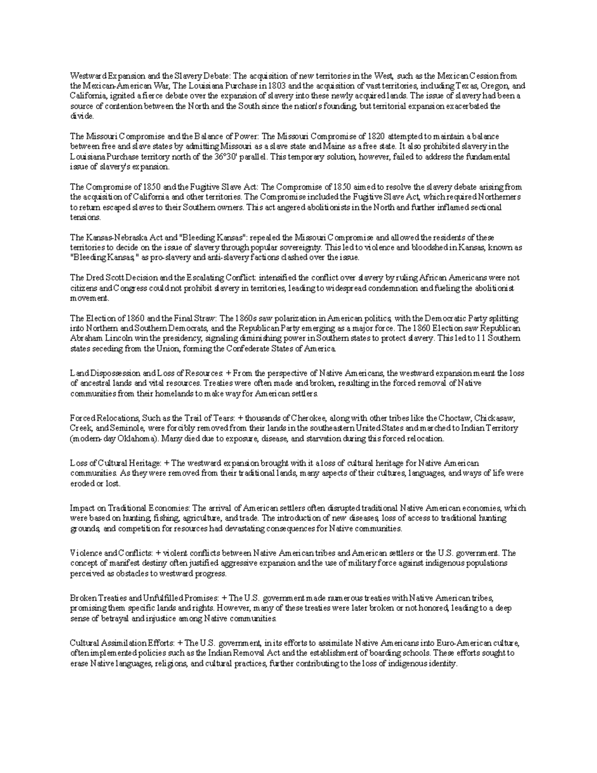 Westward Expansion and the Slavery Debate - The issue of slavery had ...