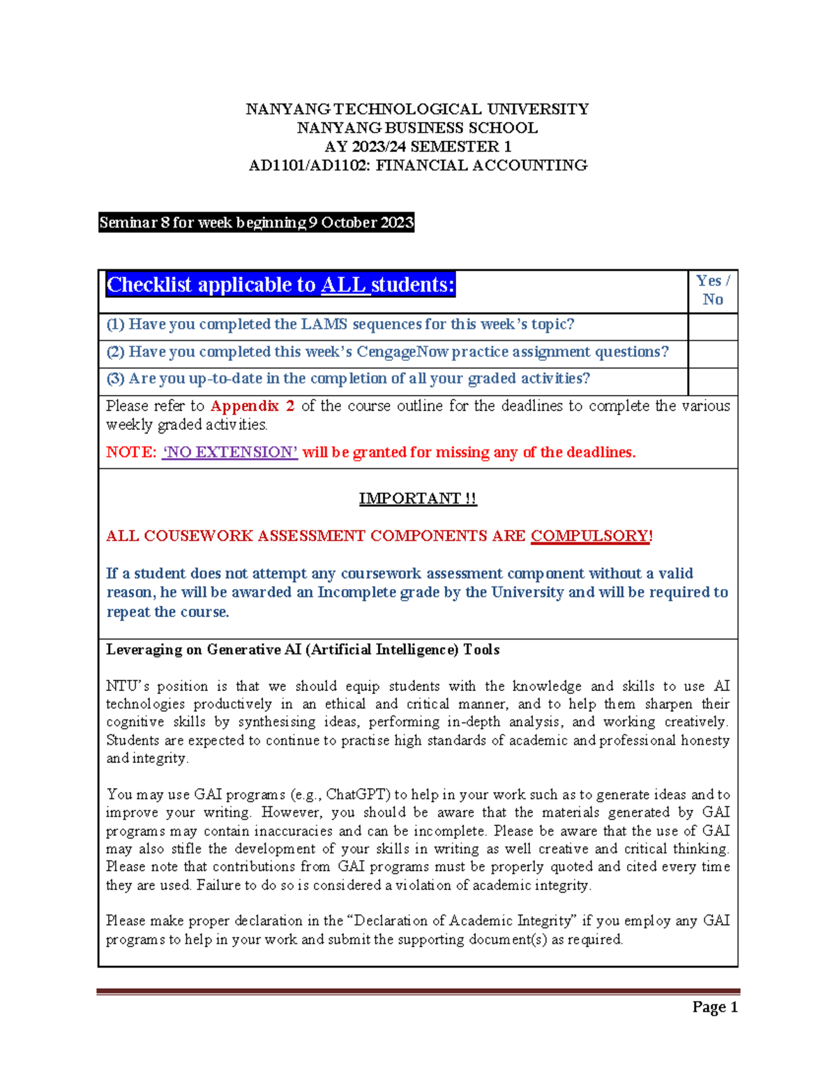Sem 8 - tutorial questions - NANYANG TECHNOLOGICAL UNIVERSITY NANYANG ...