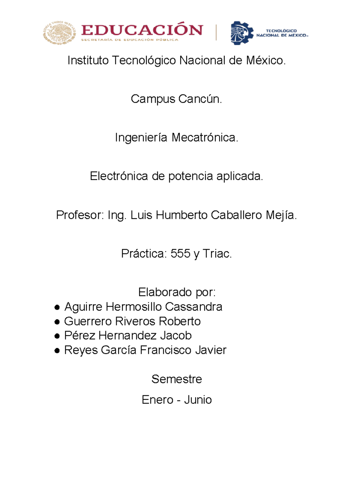 555 y Triac - Instituto Tecnológico Nacional de México. Campus Cancún ...