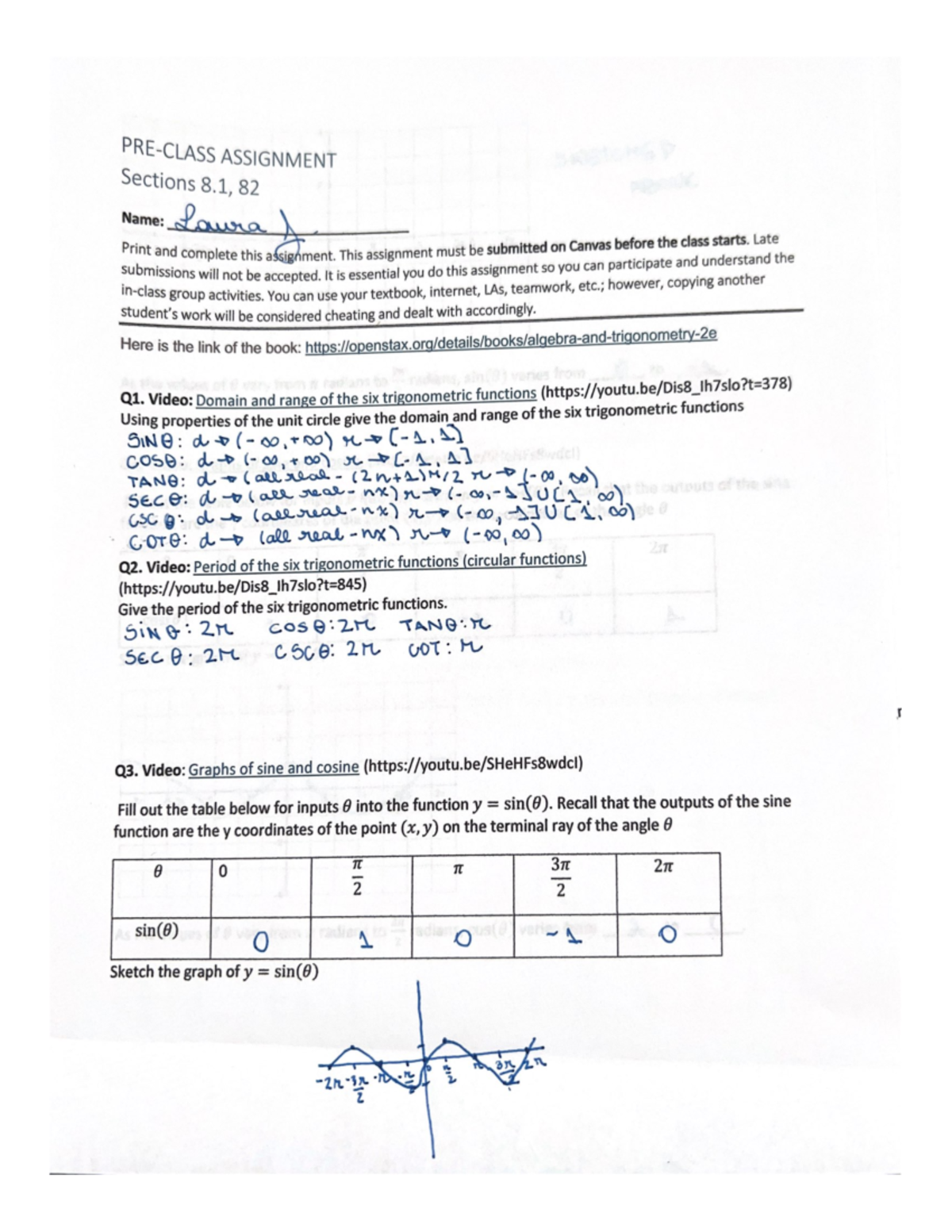 PRE- Class Assignment 8 - MAC 1147 - Studocu