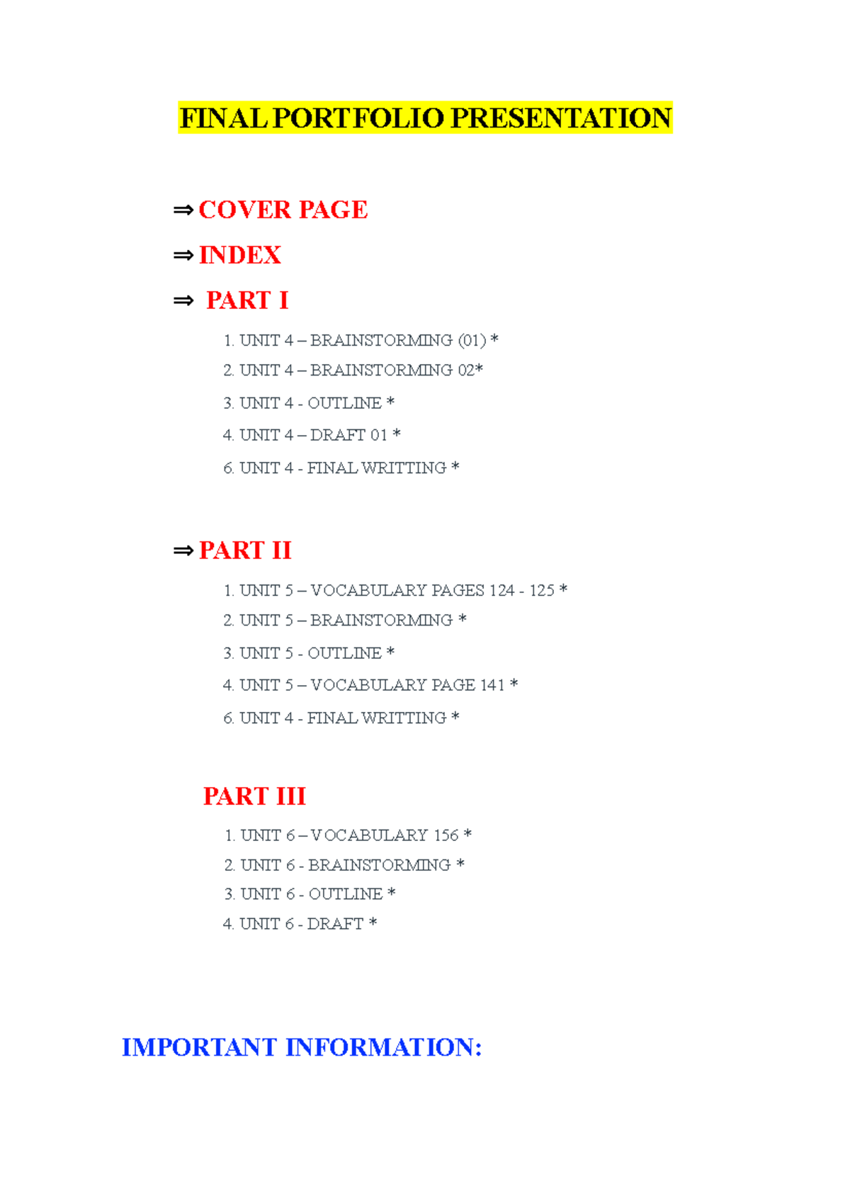 Portfolio- Guidelines-ARW0 1514983115-1 - FINAL PORTFOLIO PRESENTATION ...