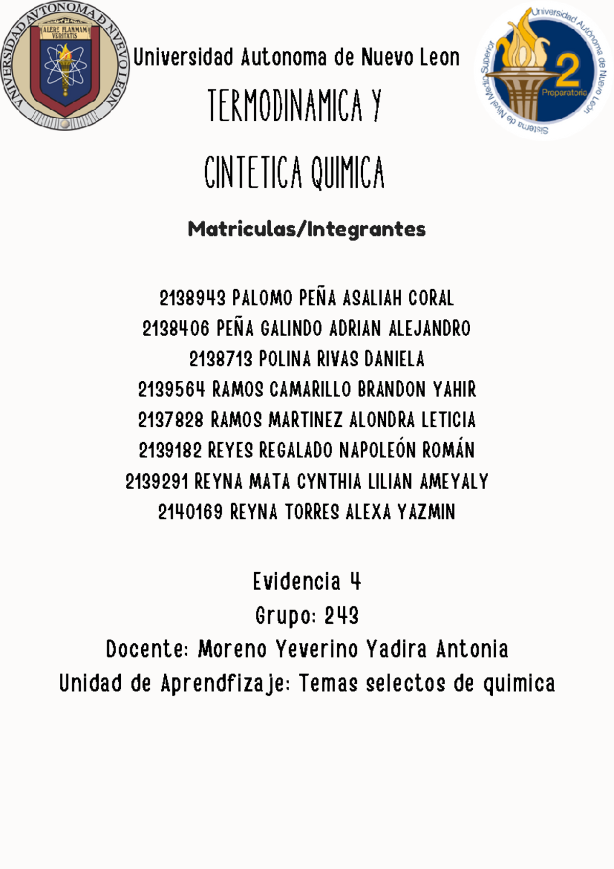EQ4 EV4 TSQ - 100 asegurado - TERMODINAMICA Y CINTETICA QUIMICA ####### Evidencia 4 ...