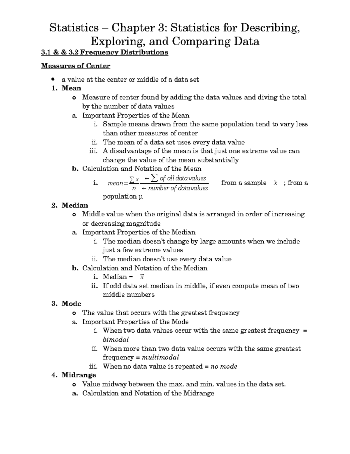 Chapter 3 Statistics For Describing Exploring And Comparing Data Describing Exploring And