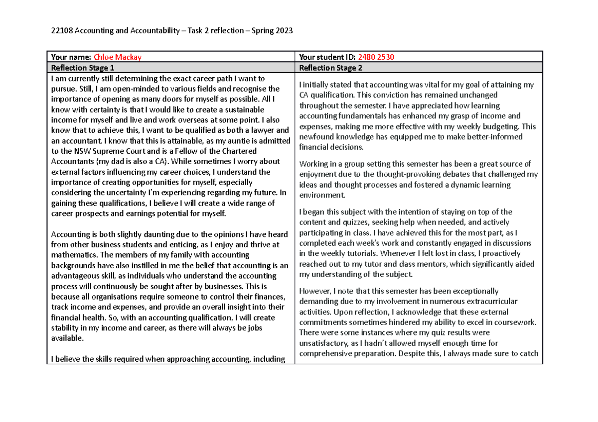 AAA - HD Reflection stages 1 & 2 - 22108 Accounting and Accountability ...