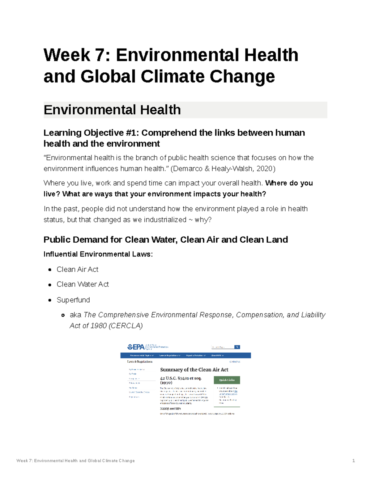 Week 7 Environmental Health and Global Climate Cha d05bbe3929424394 ...
