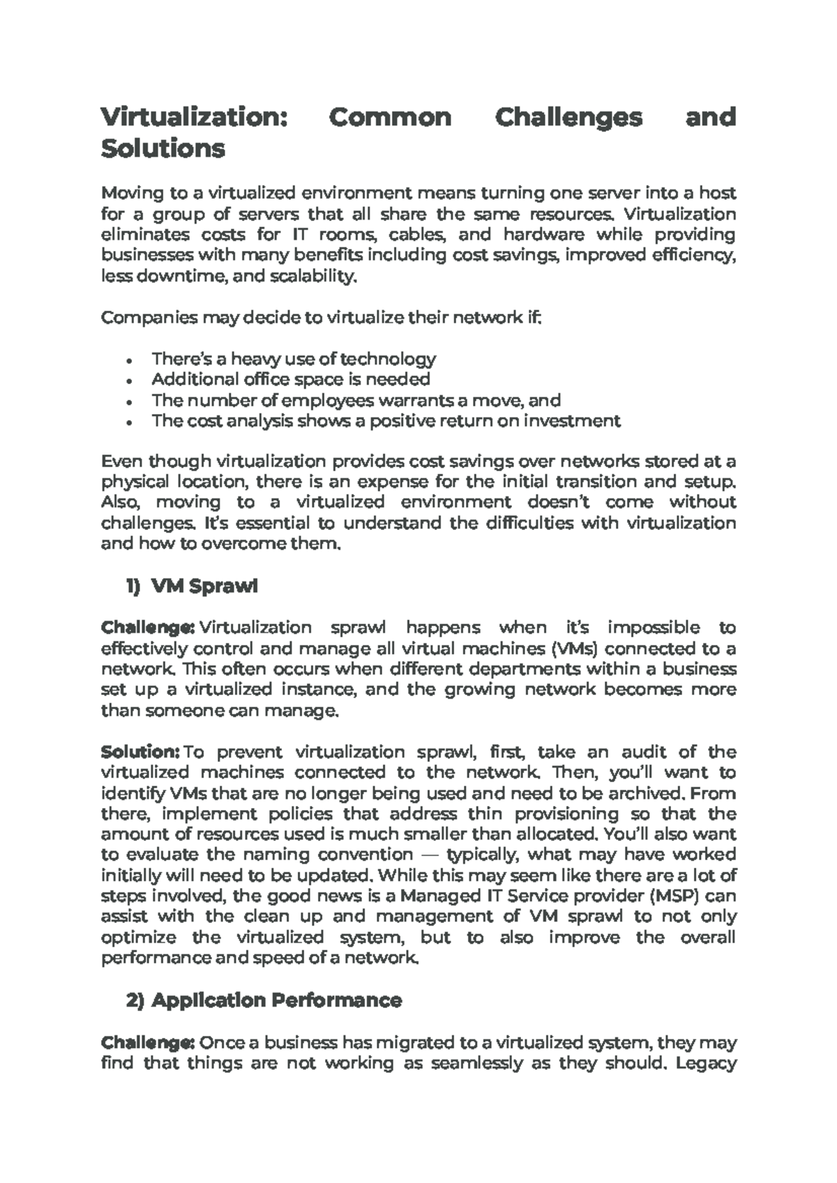 Virtualization - Common Challenges and Solutions - Virtualization ...