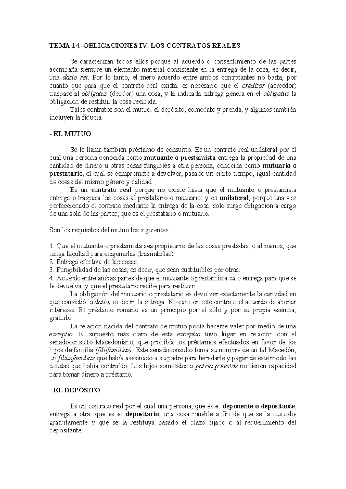 Derecho privado romano bloque 7 - TEMA 14.-OBLIGACIONES IV. LOS ...