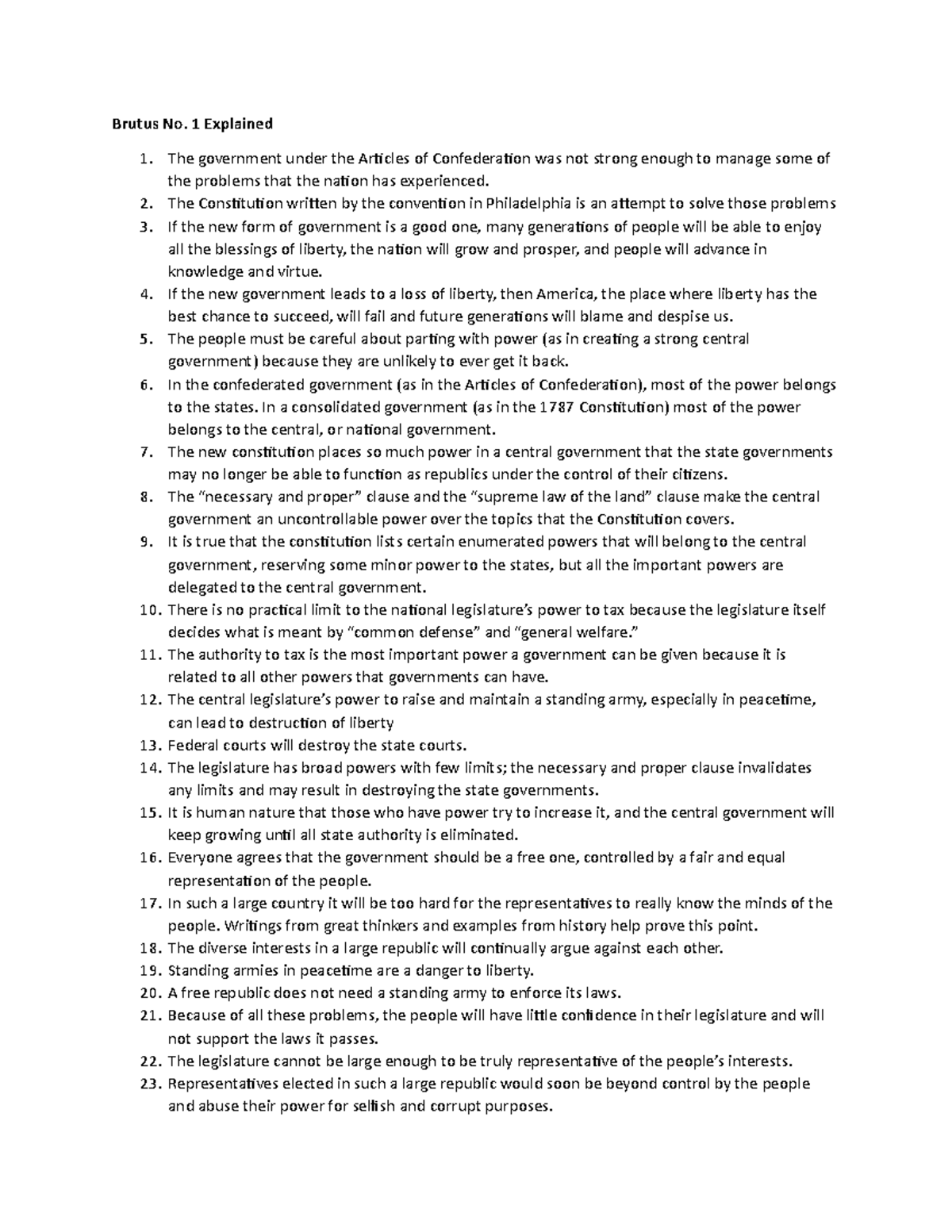 Brutus No 1 Explained - Brutus No. 1 Explained The government under the ...